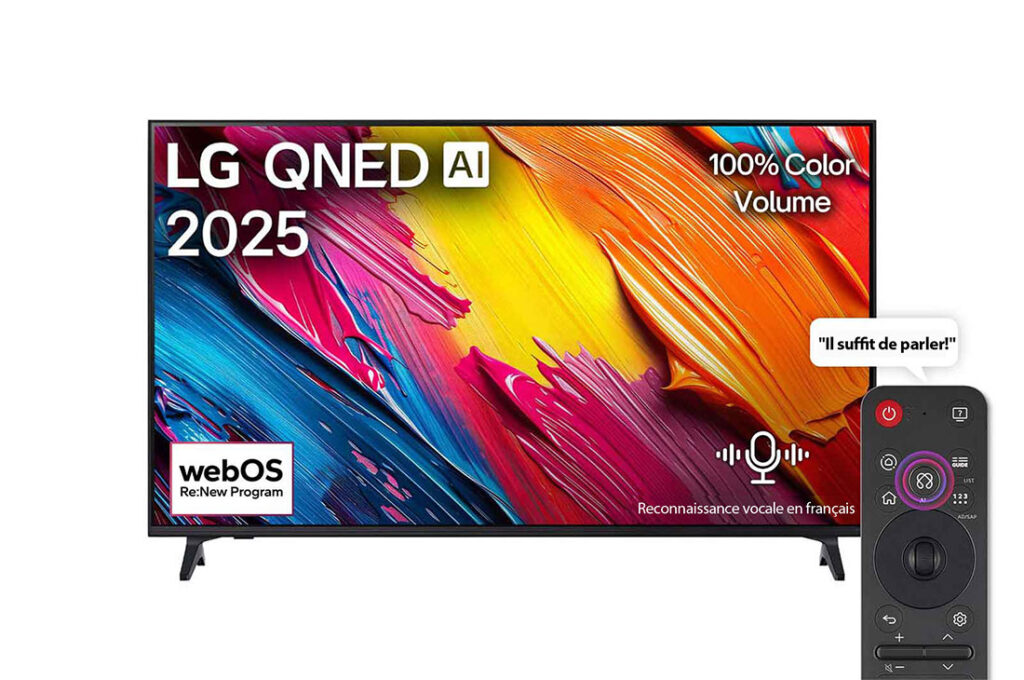 Smart TV LG QNED AI QNED70 4K 75 pouces Télécommande AI Magic Remote ...