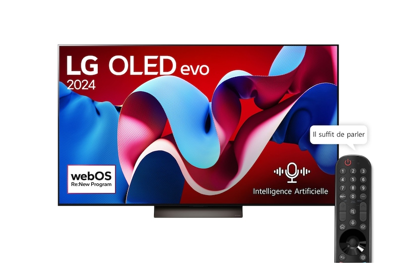 Smart TV LG OLED evo AI C4 4K, 65 pouces, Télécommande Magique IA Dolby ...